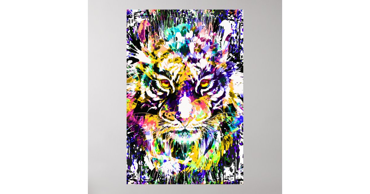 Beautiful Tiger Poster | Colorful Tiger Poster | Zazzle