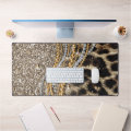 Beautiful Trendy Leopard Faux Animal Print Desk Mat | Zazzle