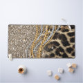Beautiful Trendy Leopard Faux Animal Print Desk Mat | Zazzle