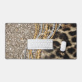 Beautiful Trendy Leopard Faux Animal Print Desk Mat | Zazzle