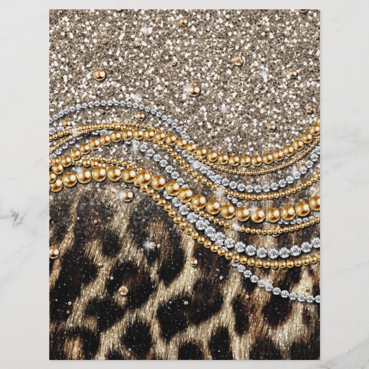 Beautiful Trendy Leopard Faux Animal Print Flyer | Zazzle