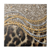 Beautiful Trendy Leopard Faux Animal Print Tile | Zazzle
