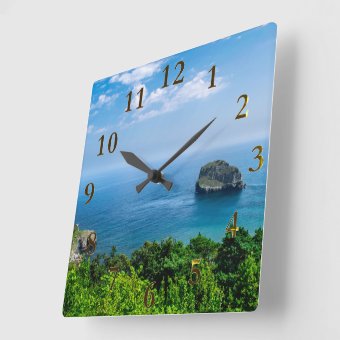 Beautiful Tropical Beach Landscape Wall Clock | Zazzle