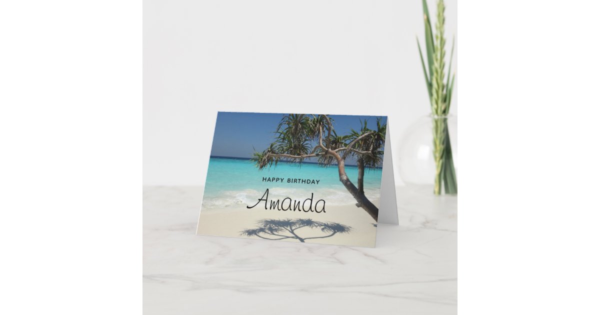 Beautiful Tropical Beach Ocean Paradise Birthday Card | Zazzle