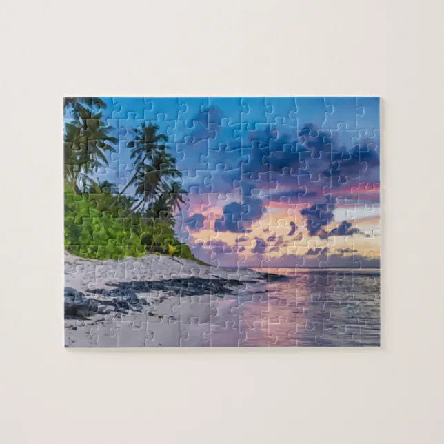 Beautiful Tropical Beach Ocean Vacation Jigsaw Puzzle | Zazzle