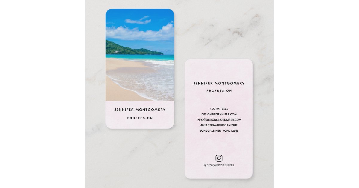 Beautiful Tropical Destination Scenic Beach Business Card | Zazzle