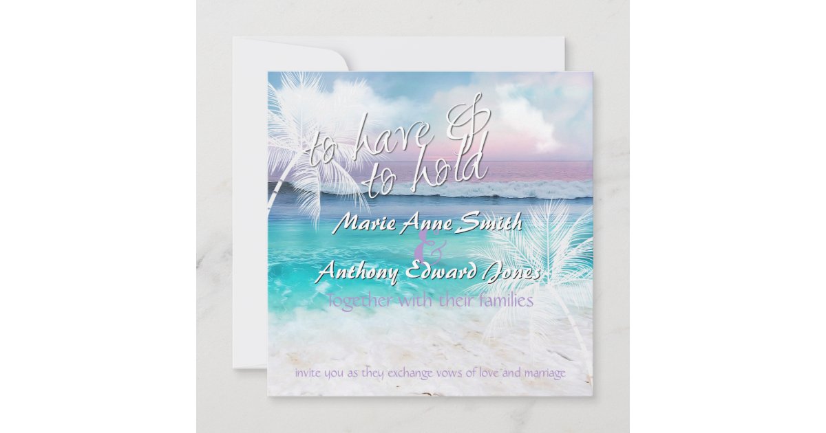 BEAUTIFUL TROPICAL OCEAN SUNRISE Wedding Invitatio Invitation | Zazzle