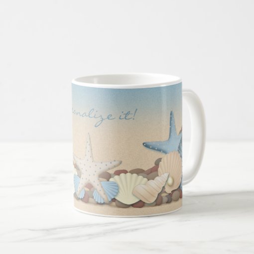 Beautiful Tropical Theme Beach Shells Coffee Mug | Zazzle