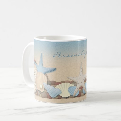 Beautiful Tropical Theme Beach Shells Coffee Mug | Zazzle
