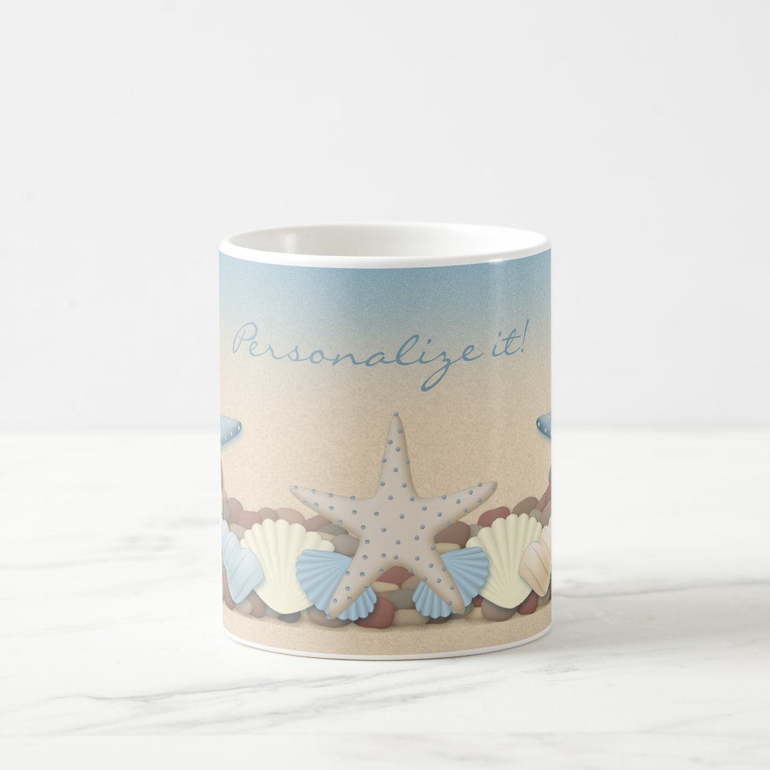 Beautiful Tropical Theme Beach Shells Coffee Mug | Zazzle
