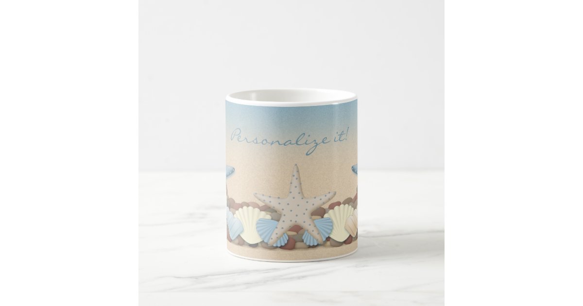 Beautiful Tropical Theme Beach Shells Coffee Mug | Zazzle