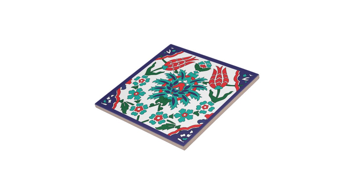 ️ Beautiful Turkish tiles, blue background Ceramic Tile | Zazzle