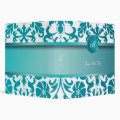 Beautiful Turquoise Damask | Personalize Binder | Zazzle