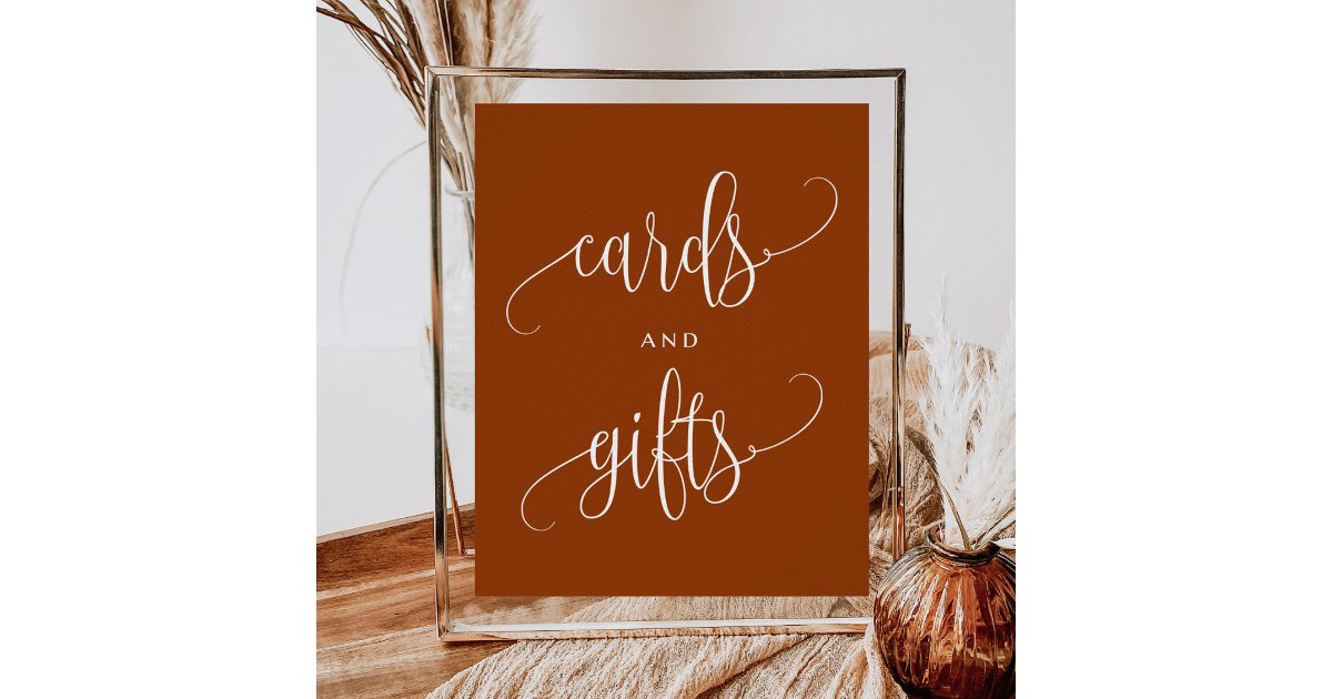 Beautiful Typography Wedding Cards and Gifts Post Poster | Zazzle