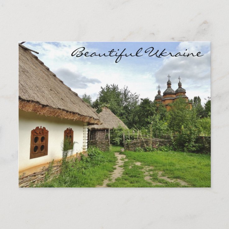 Beautiful Ukraine Postcard / Ukrainian Village | Zazzle