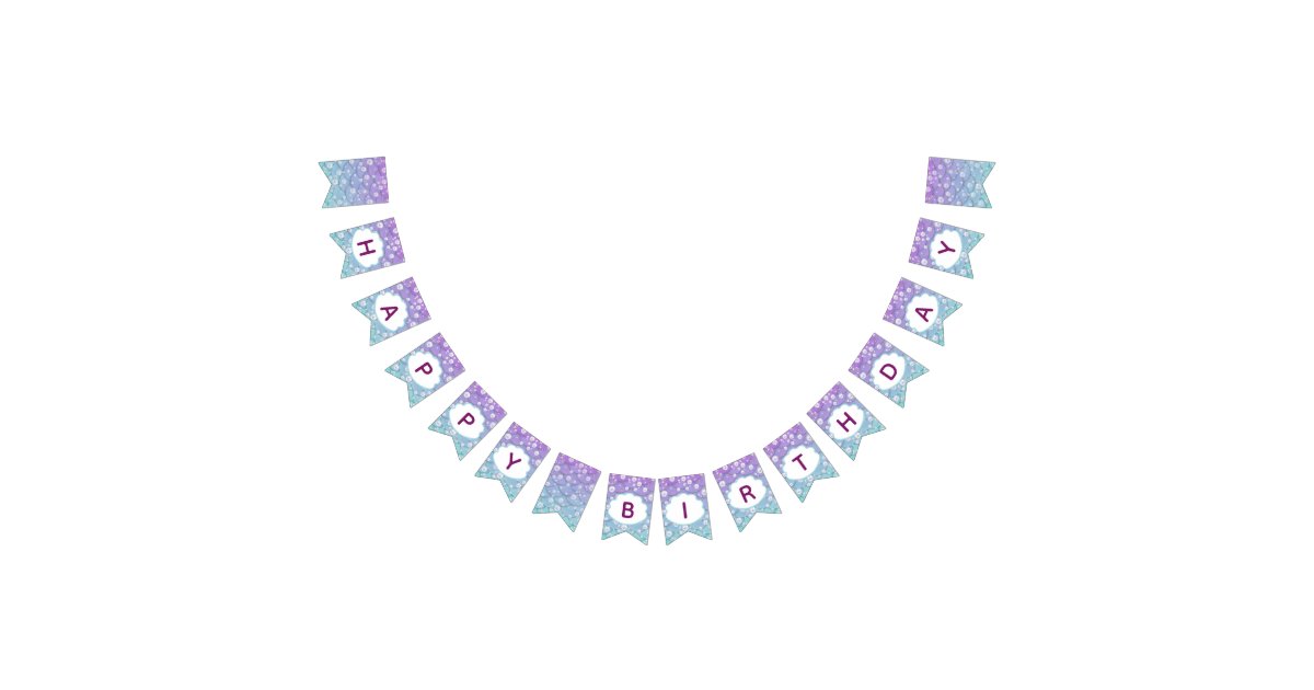 Beautiful Under the Sea Mermaid Birthday Bunting Flags | Zazzle