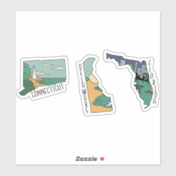 BEAUTIFUL USA STATES LANDSCAPE POSTCARD SET STICKER | Zazzle