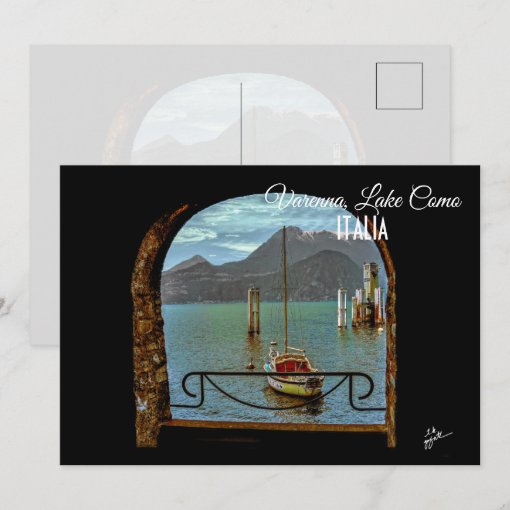 Beautiful Varenna Italy Boat Photo Postcard | Zazzle