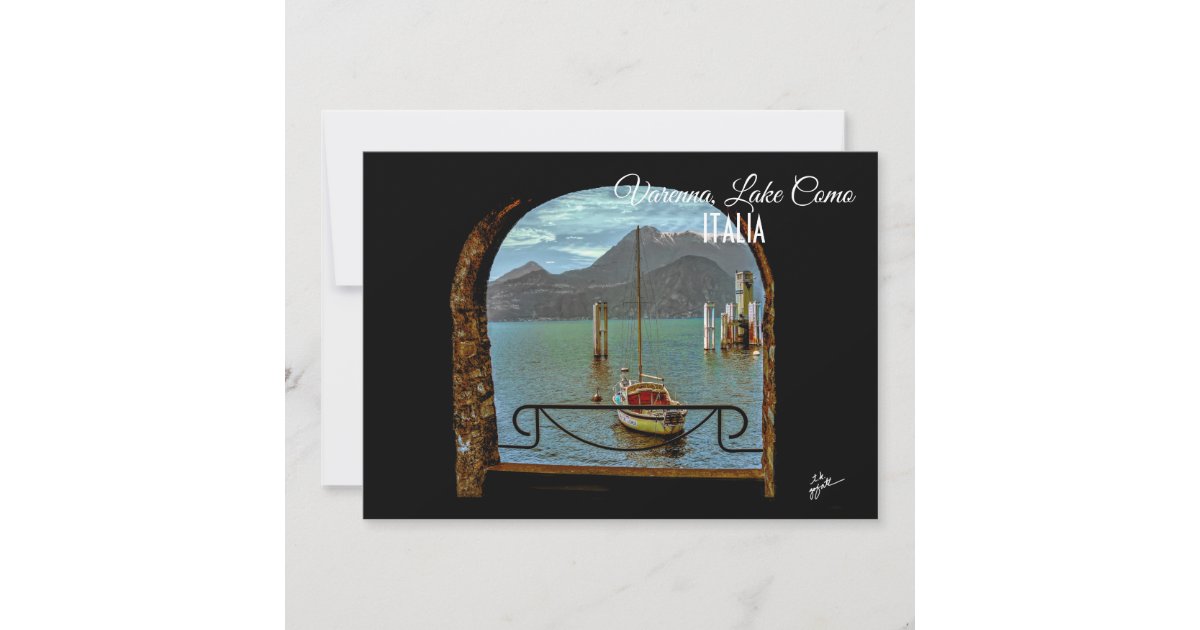 Beautiful Varenna Italy Boat Photo Postcard | Zazzle
