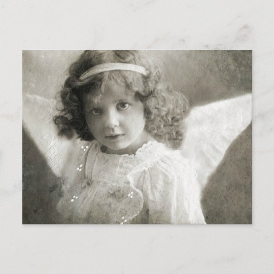 Beautiful Vintage Angel Girl Postcard | Zazzle.com