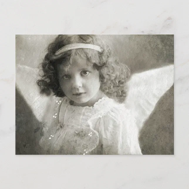 Beautiful Vintage Angel Girl Postcard | Zazzle