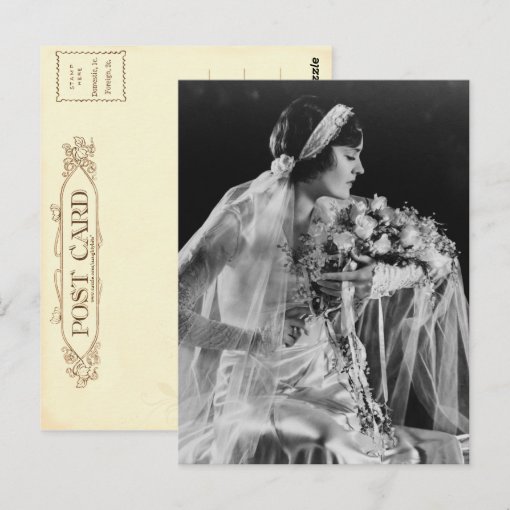 Beautiful Vintage Bride Postcard | Zazzle