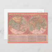 Beautiful Vintage Old World Map with Latin Text Postcard | Zazzle