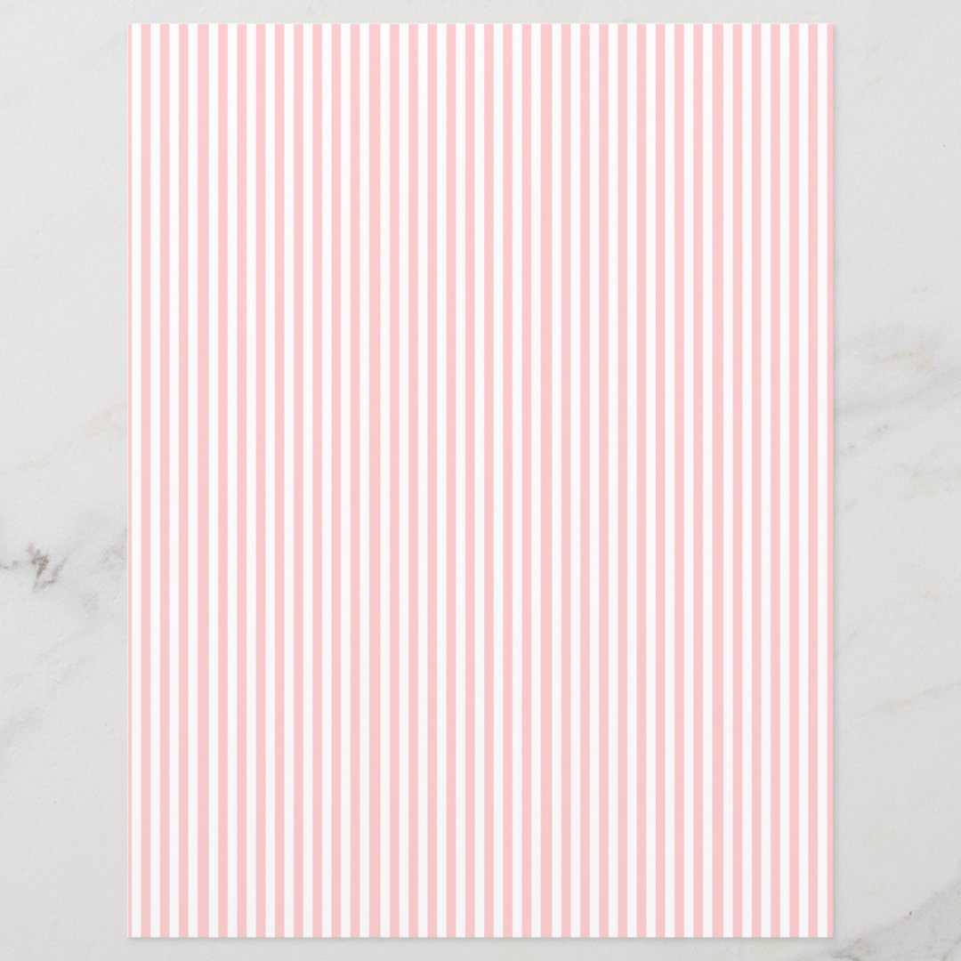 Beautiful Vintage Pink Stripe Scrapbook Paper | Zazzle