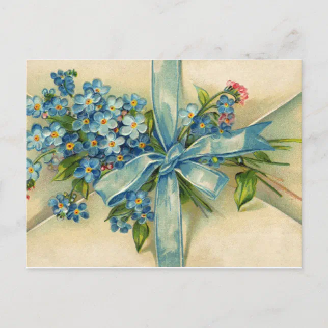 Beautiful Vintage Victorian Forget-Me-Not Postcard | Zazzle