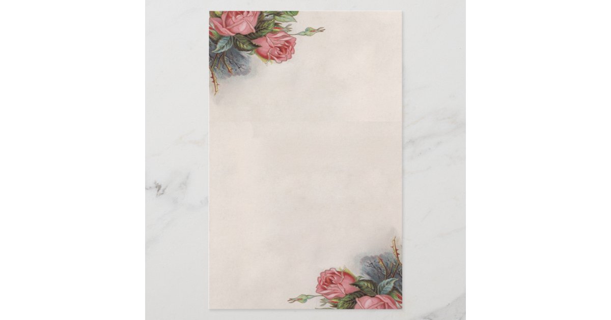 Beautiful Vintage Victorian Roses Stationery | Zazzle