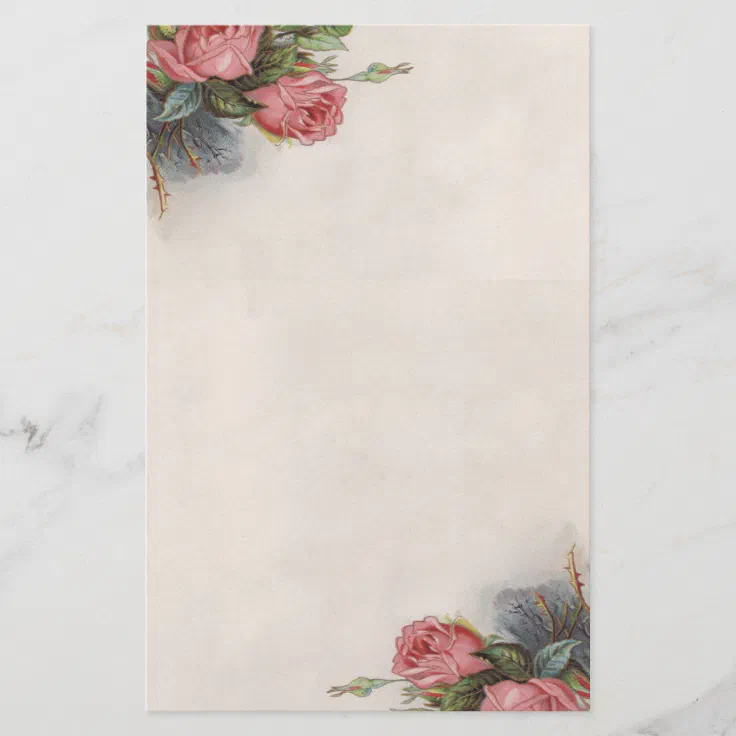 Beautiful Vintage Victorian Roses Stationery | Zazzle