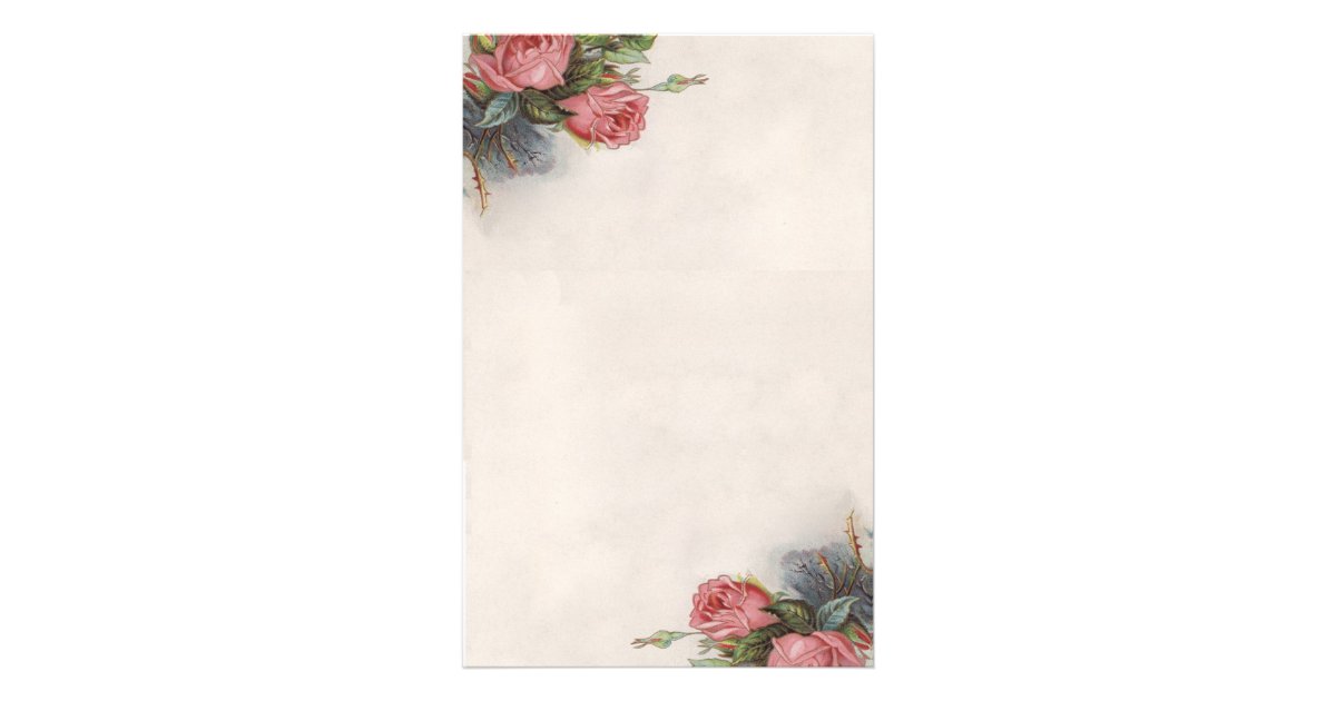 Beautiful Vintage Victorian Roses Stationery | Zazzle.com