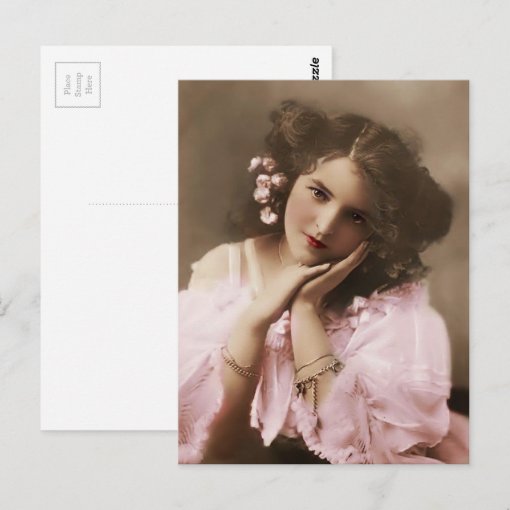 Beautiful vintage Woman Postcard | Zazzle