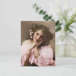 Beautiful vintage Woman Postcard | Zazzle