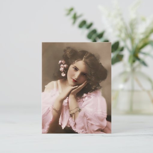 Beautiful vintage Woman Postcard | Zazzle