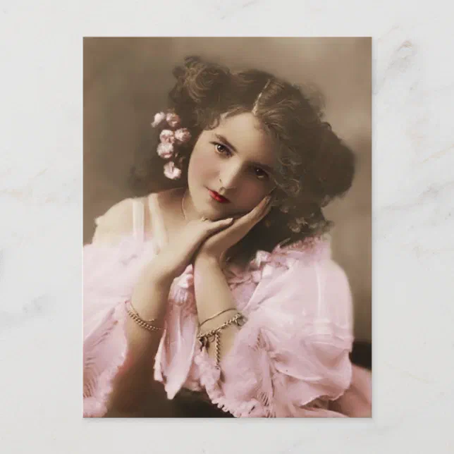 Beautiful vintage Woman Postcard | Zazzle