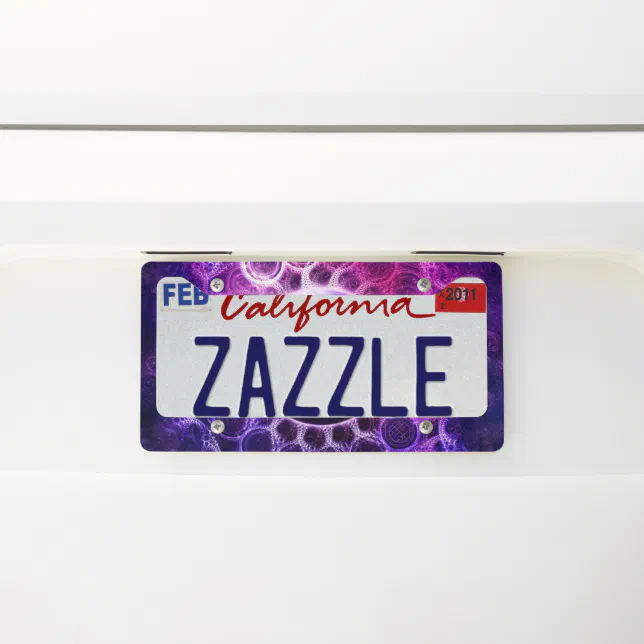 Beautiful Violet NASA Deep Dream Fractal Mandala License Plate Frame ...