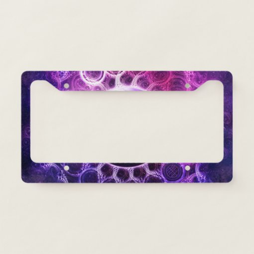 Beautiful Violet NASA Deep Dream Fractal Mandala License Plate Frame ...