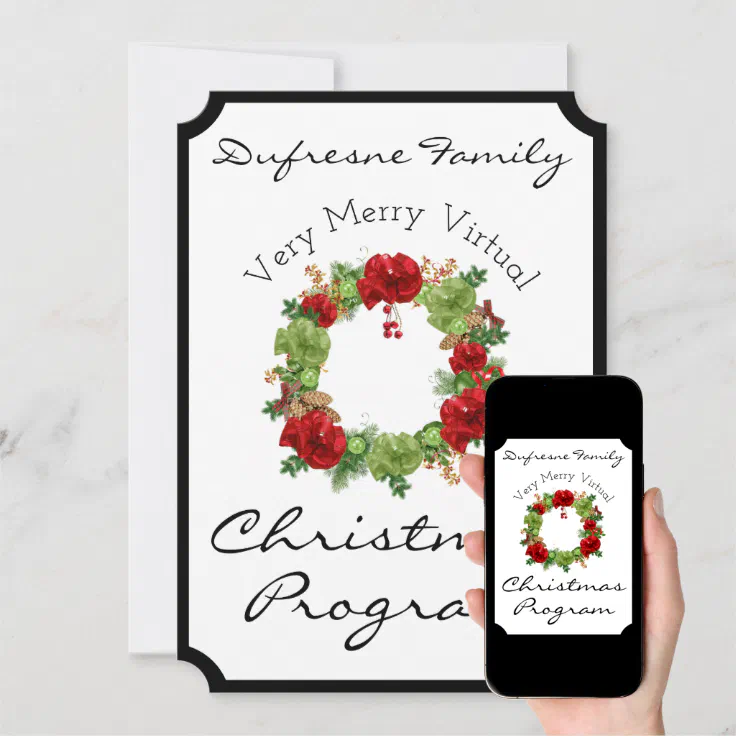 Beautiful Virtual Christmas Program Invitation | Zazzle
