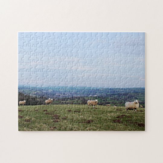 Beautiful Wales Hill View Landscape Welsh Sheep Jigsaw Puzzle | Zazzle.com