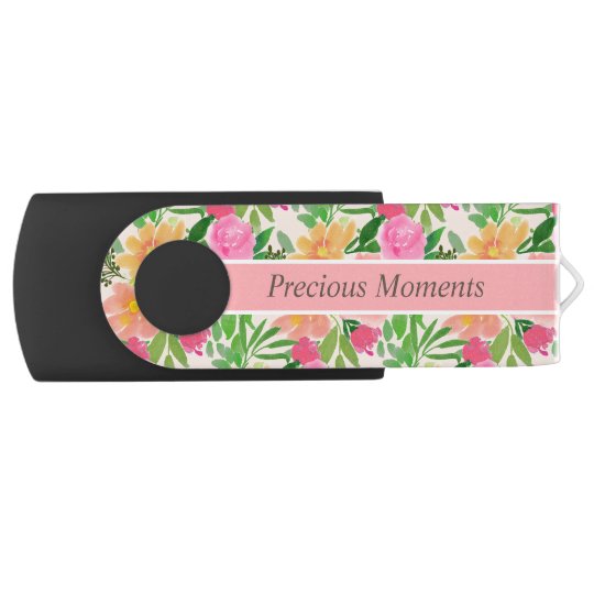Beautiful watercolor flowers flash drive | Zazzle.com