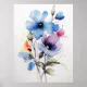 Beautiful Watercolor Flowers Poster | Zazzle