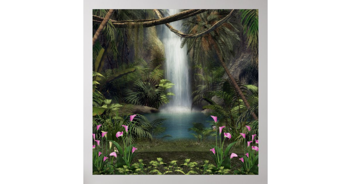 Beautiful Waterfall poster | Zazzle