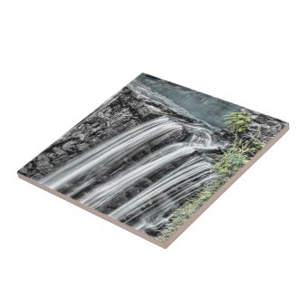 Beautiful waterfall scenery tile | Zazzle