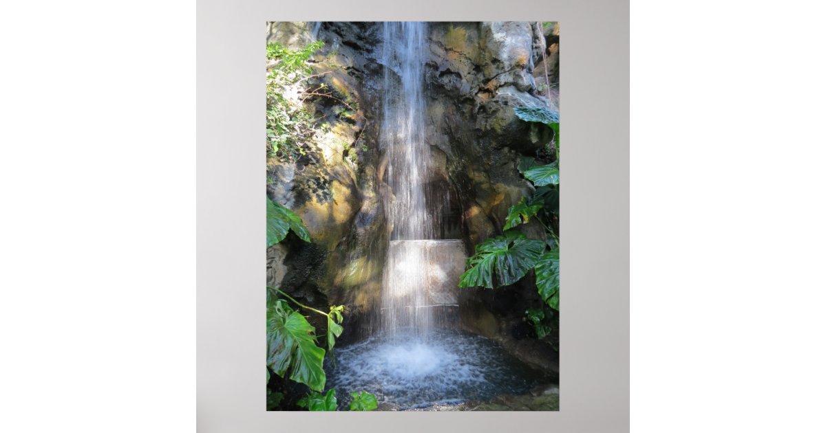 Beautiful Waterfalls In Rain Forest Poster | Zazzle