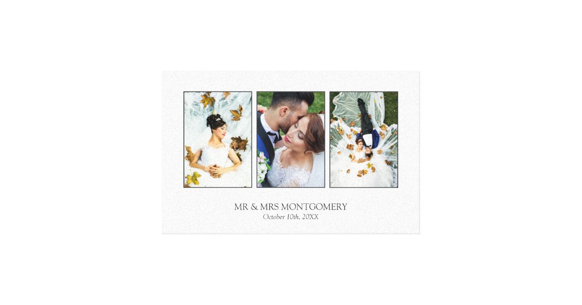 Beautiful Wedding Photo Collage Canvas Print | Zazzle