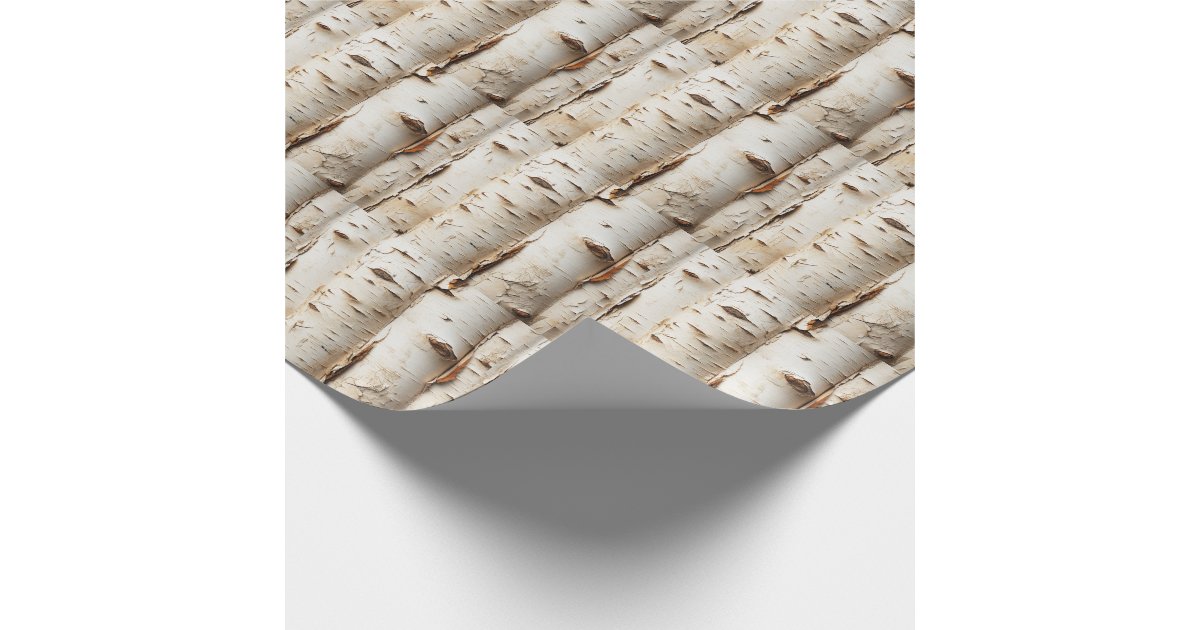 Beautiful White Birch Tree Logs Wrapping Paper | Zazzle