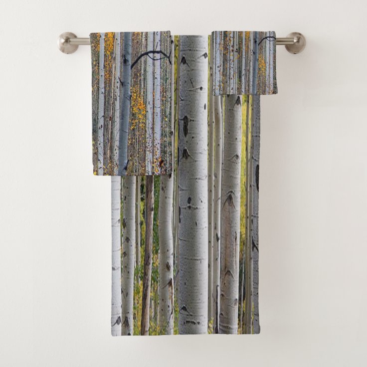 Beautiful White Birch Trees, Forest, Country Bath Towel Set | Zazzle