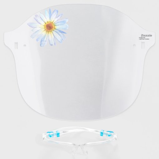 Beautiful White Daisy Flower for her Simple Face Shield | Zazzle
