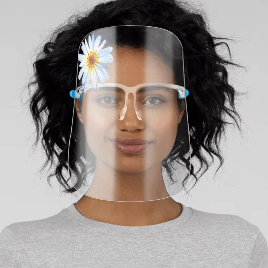 Beautiful White Daisy Flower for her Simple Face Shield | Zazzle